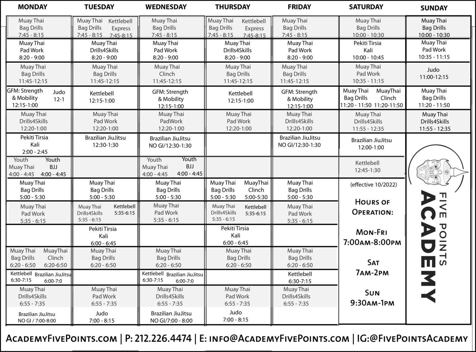 ScheduleOct2022 – Five Points Academy ScheduleOct2022 – Five Points Academy